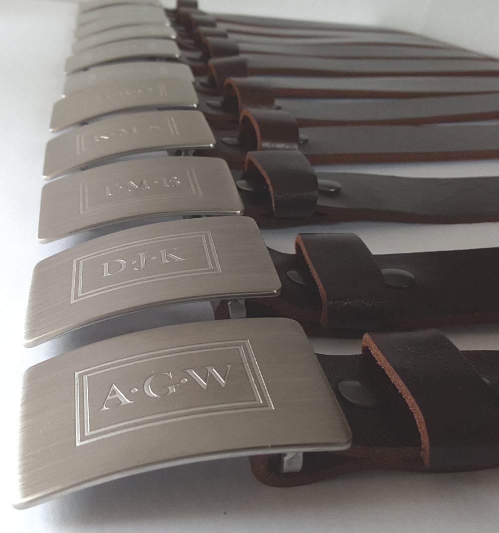 Monogrammed Belt & Buckle Set for Suit Customized Gifts, Bespoke Gifts ...